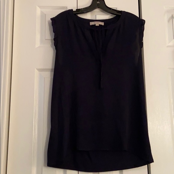 LOFT | Tops | Adorable Navy Blue Shell | Poshmark